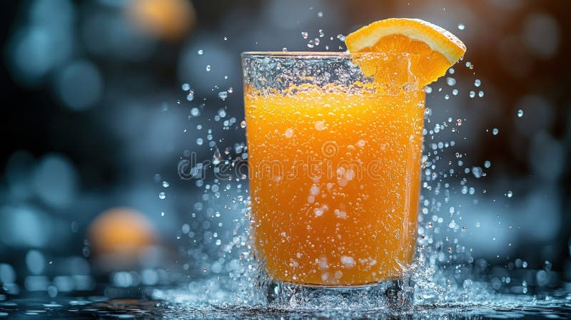 Refreshing Orange Drink Splash Stock Illustration - Illustration of ...