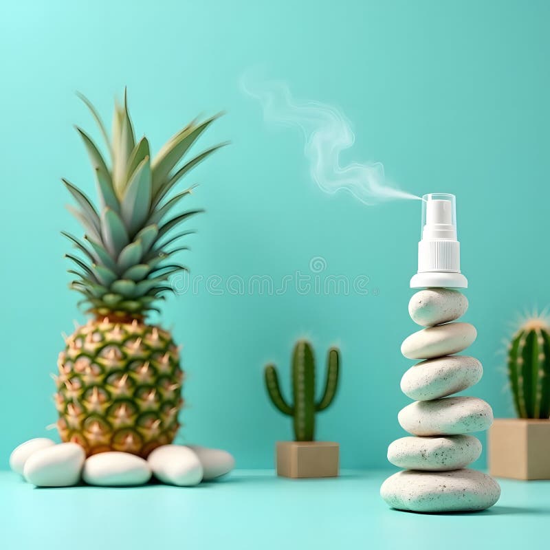 Refreshing Paradise: Tropical Hydrating Mist with Pineapple and Cacti ...