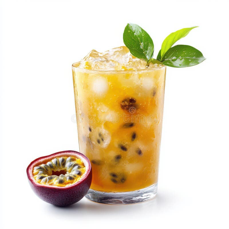 Refreshing Passion Fruit Iced Drink Summer Beverage Tropical Taste ...