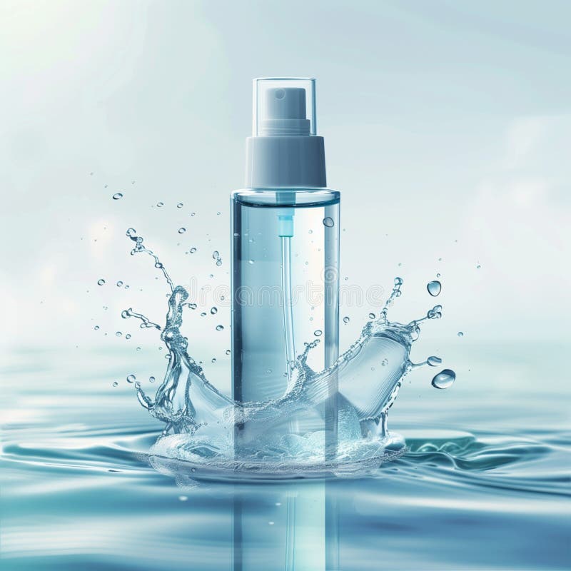 Refreshing Perfume Bottle with Dynamic Water Splash Stock Illustration ...
