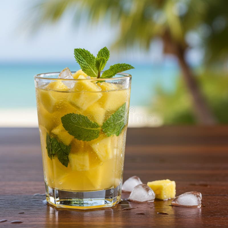 Pineapple Cocktail Summer Refreshing Tropic. Ai Generative Stock ...