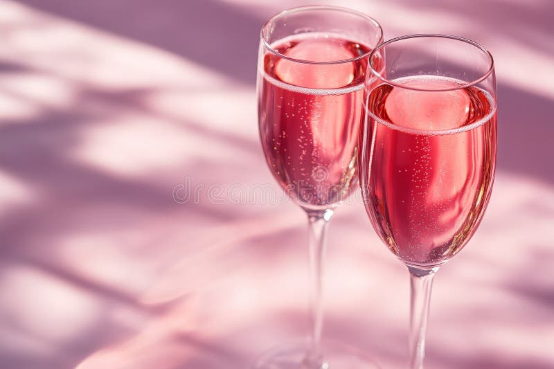 Refreshing Pink Sparkling Drinks in Elegant Glasses at a Celebration ...