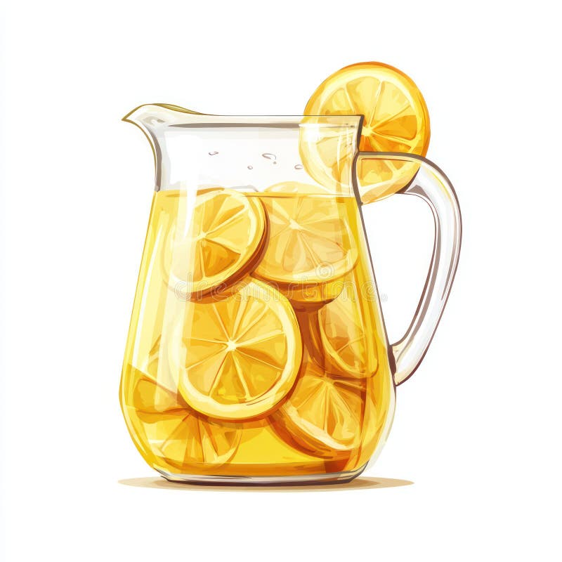 Refreshing Pitcher of Lemonade on a Wooden Table. Stock Photo - Image ...
