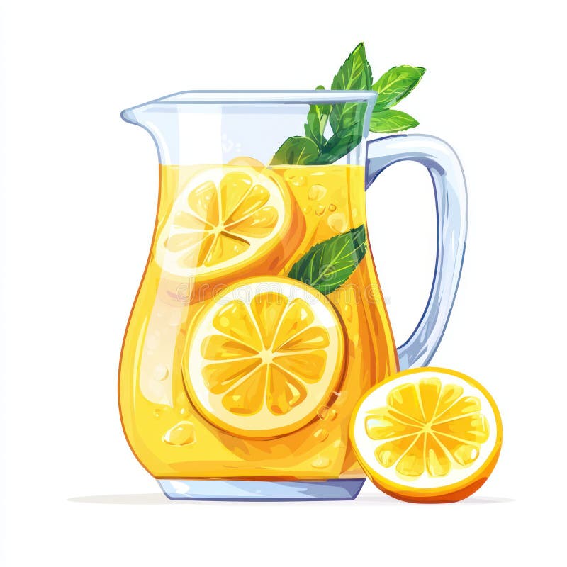 Refreshing Pitcher of Lemonade on a Wooden Table. Stock Photo - Image ...