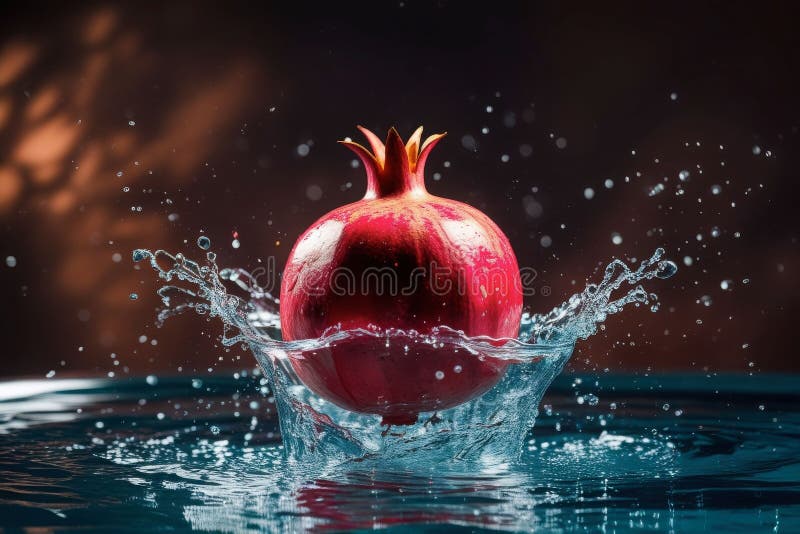 Pomegranate Exploding with Vibrant Seeds Captured in Mid-air during a ...