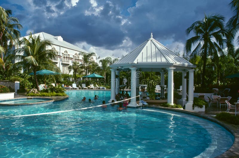 Refreshing Pool and Bar at a Luxury Resort Hotel Stock Photo - Image of ...