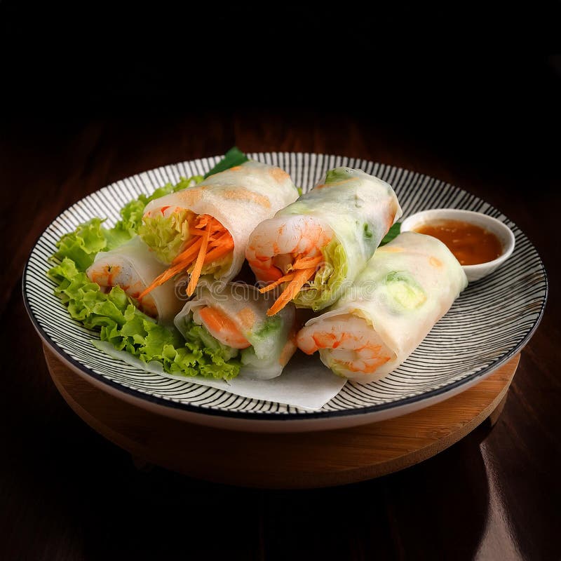 Refreshing Popiah Fresh Spring Rolls Delight. AI Content Generation ...