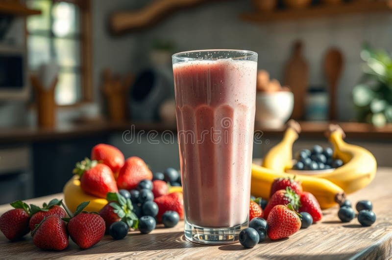 Vibrant Protein Shake Delight Stock Illustration - Illustration of ...