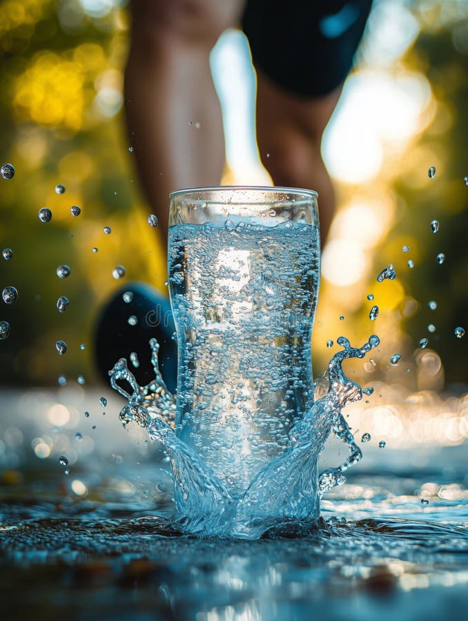 Refreshing Protein Water Splash Energizes Workout Routine Outdoors ...