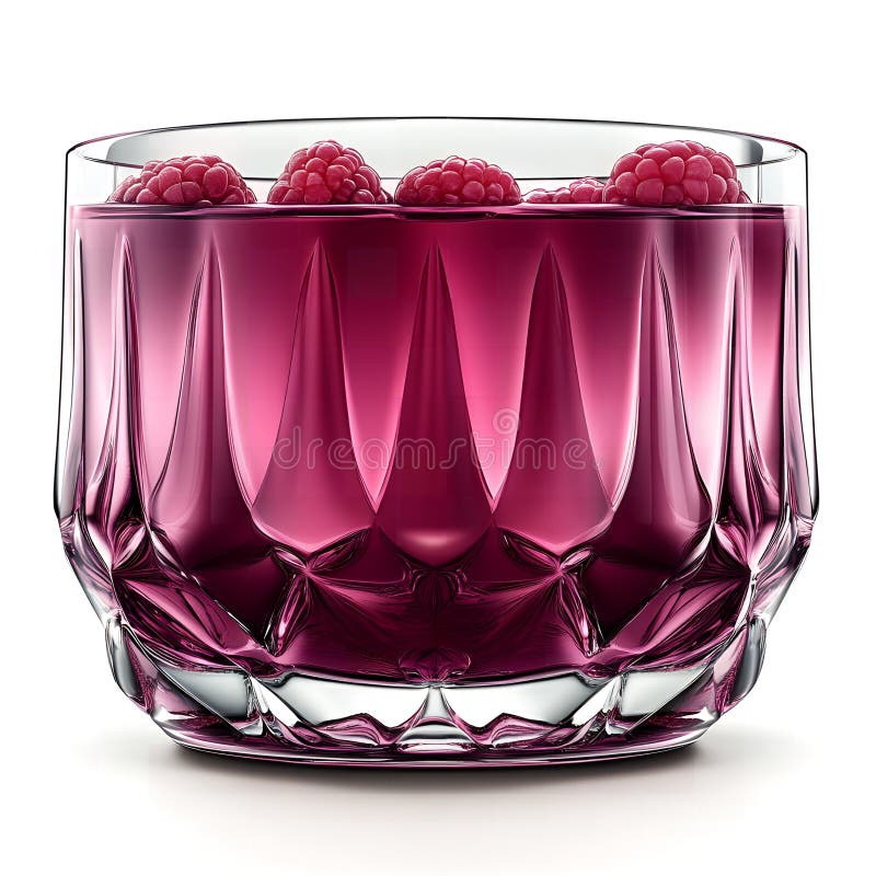 Refreshing Raspberry Drink in Elegant Cut Glass Bowl Delicious Summer ...