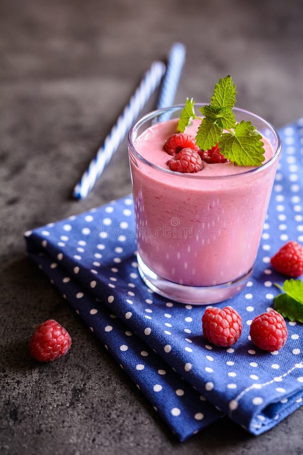 Refreshing Raspberry Milkshake Stock Image - Image of antioxidants ...