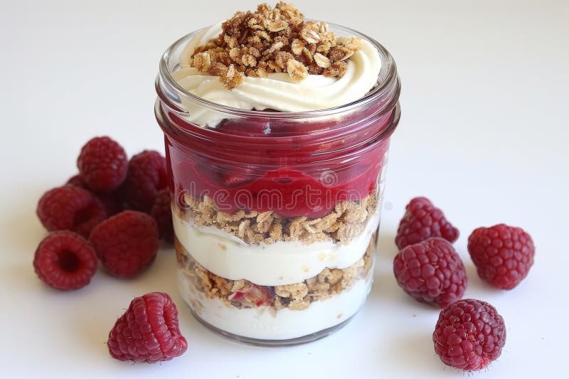 Refreshing Raspberry Parfait with Layers of Yogurt, Granola, and Fresh ...