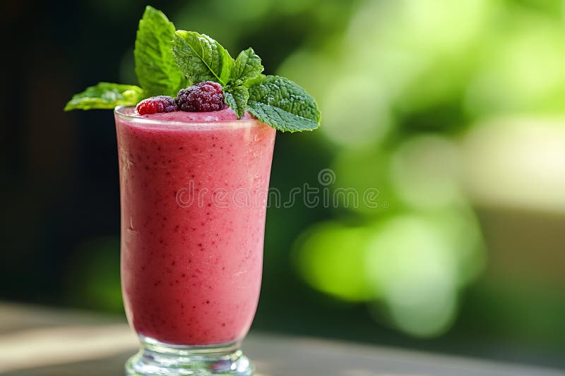 Refreshing Raspberry Smoothie Stock Illustration - Illustration of smoothie, delicious: 350866754