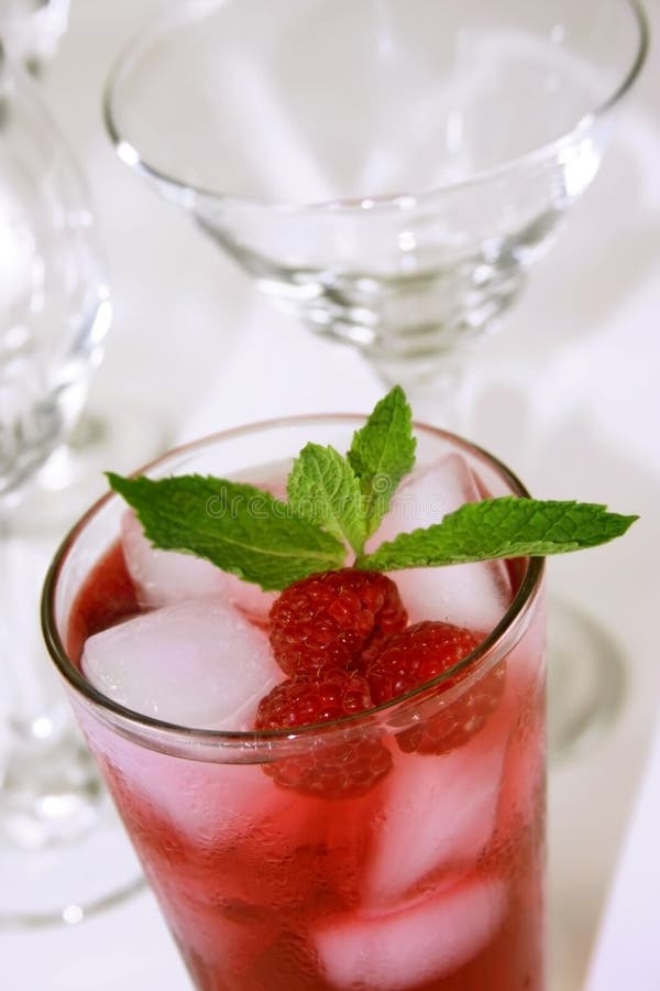 Refreshing Red Cocktail Beverage Stock Image - Image of white, garnish ...