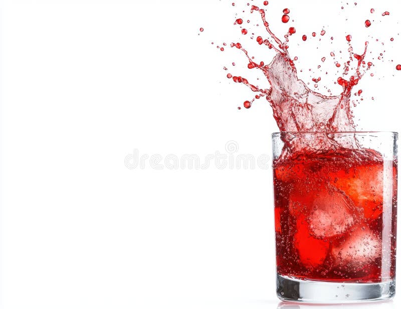 Refreshing Red Drink with Splash Stock Illustration - Illustration of ...