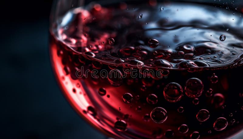 Refreshing Red Wine Splashes in a Crystal Wineglass, Creating Abstract ...