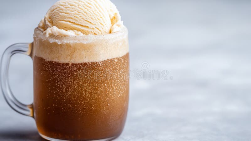 Refreshing Root Beer Float with Vanilla Ice Cream. Stock Illustration ...