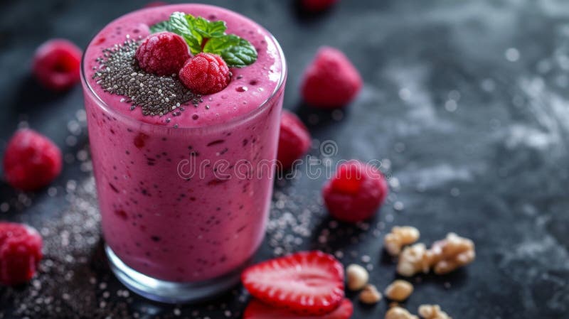 A Refreshing Scene of a Perfectly Blended Smoothie Stock Photo - Image ...