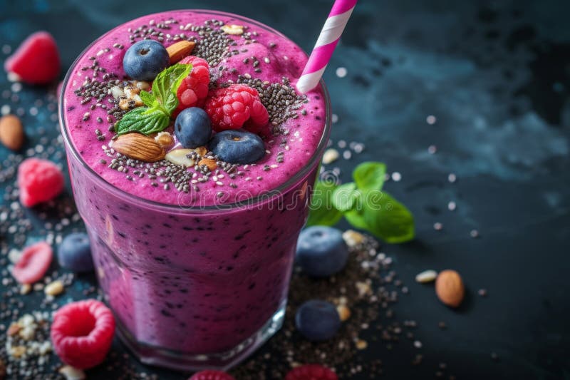 A Refreshing Scene of a Perfectly Blended Smoothie Stock Photo - Image ...