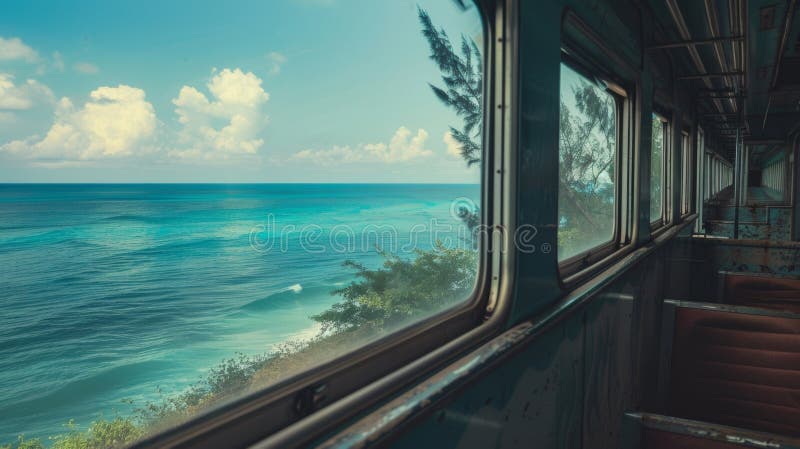 The Refreshing Sea Breeze Blows through the Open Train Windows ...