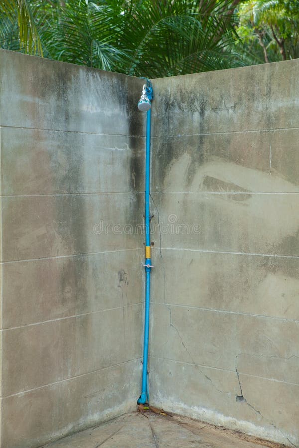 Refreshing shower outdoor stock photo. Image of tropical - 82189650