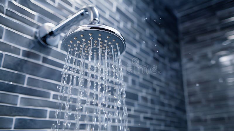 Refreshing Shower with Water Droplets in Motion. Generative Ai Stock ...