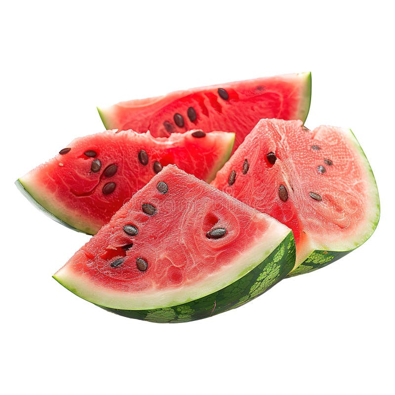 Refreshing Slice of Watermelon with Juicy Red Interior and Black Seeds ...