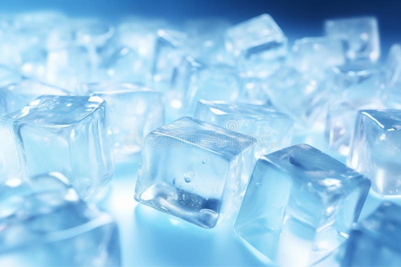 Refreshing Smooth Ice Cubes Light. Generate Ai Stock Photo - Image of ...