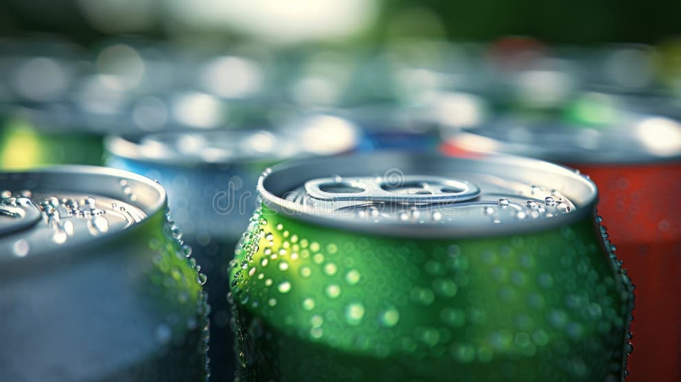 The Refreshing Soda Cans.AI Generated Image Stock Photo - Image of blur ...