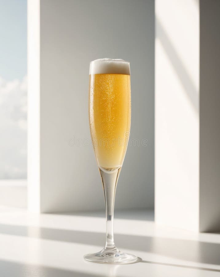 Refreshing Sparkling Beer in Glowing Glass. Stock Image - Image of ...