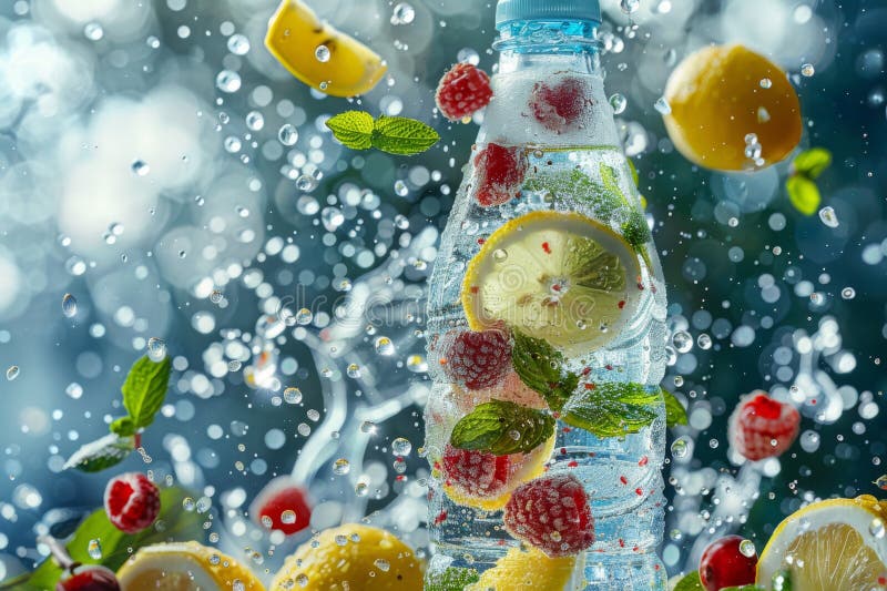 Refreshing Sparkling Water Infused with Lemon, Raspberry, and Mint ...