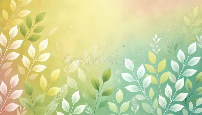 A Refreshing Spring Design in Gradient Colors, with Faint Leaf Textures, Natural and Soothing ...