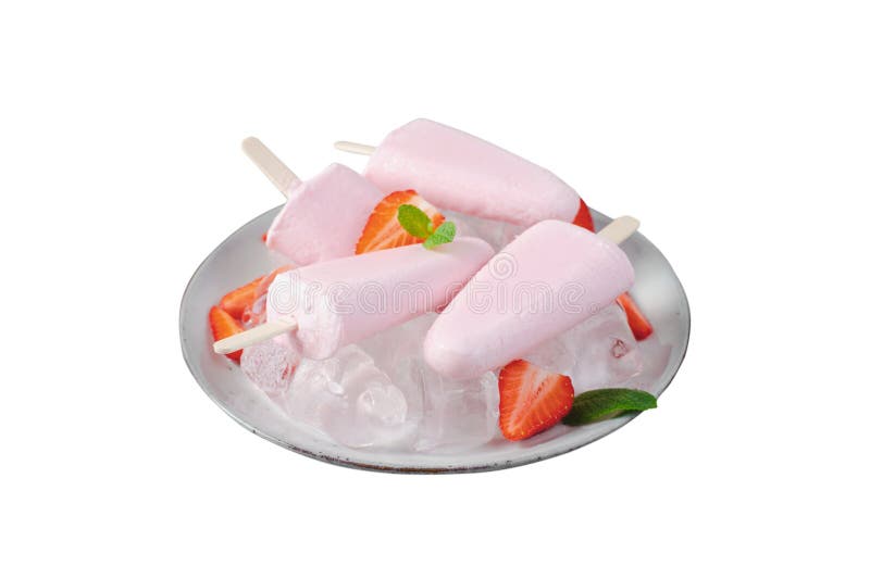 Refreshing Strawberry Popsicles, Ice Lolly with Fresh Strawberry and ...