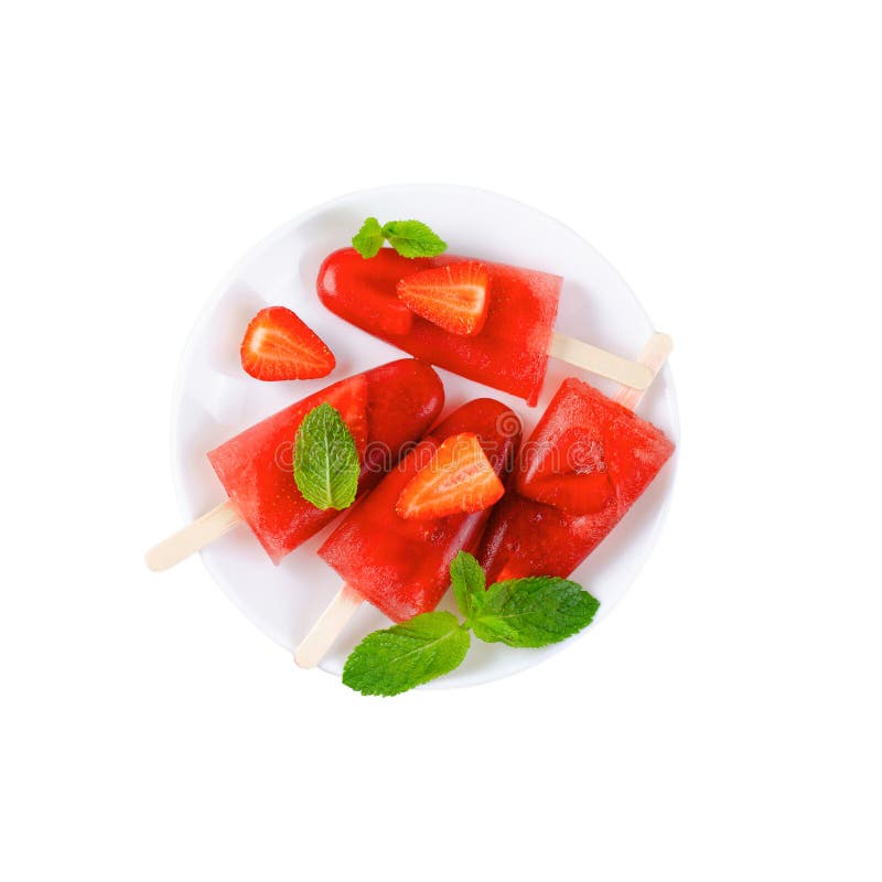 Refreshing Strawberry Popsicles, Ice Lolly with Fresh Strawberry and ...