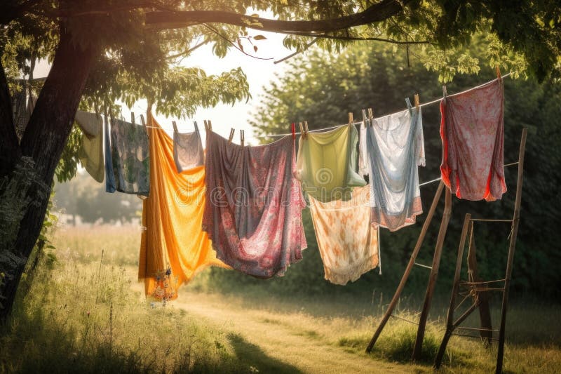 Refreshing Summer Breeze Blowing through Freshly Laundered Clothes ...