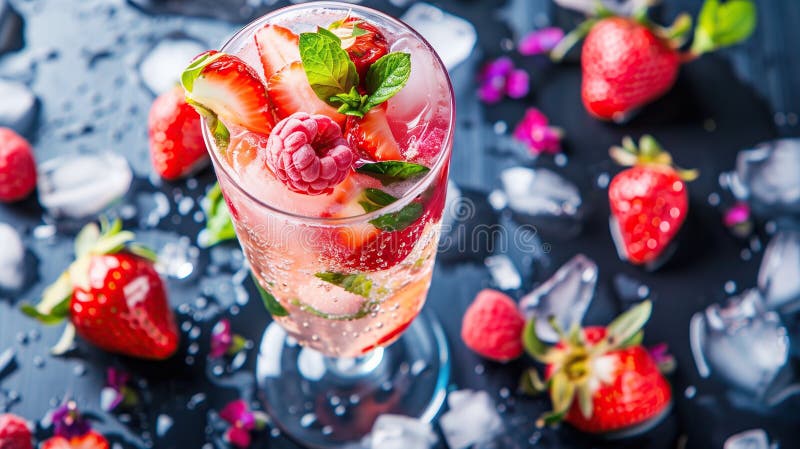 Refreshing Summer Cocktail with Fresh Fruit Stock Photo - Image of ...