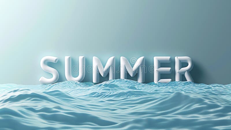 Refreshing Summer Concept with 3D Text Floating on Water Stock Image ...
