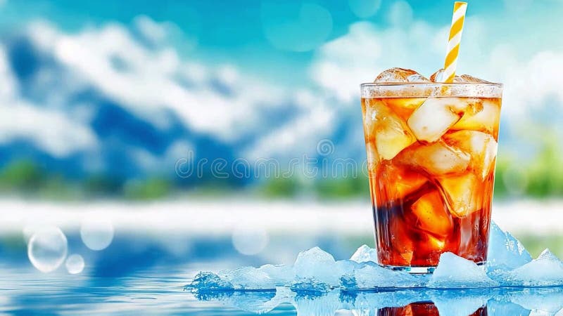 Summer Refreshment: Ice Cold Lemonade with Fresh Lemons and Daisies on ...