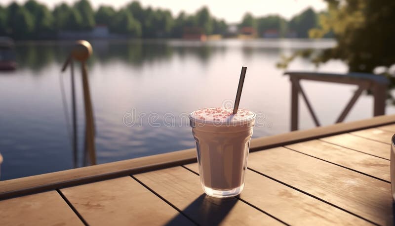 Refreshing Summer Drink on Wooden Table, Nature Perfect Refreshment ...
