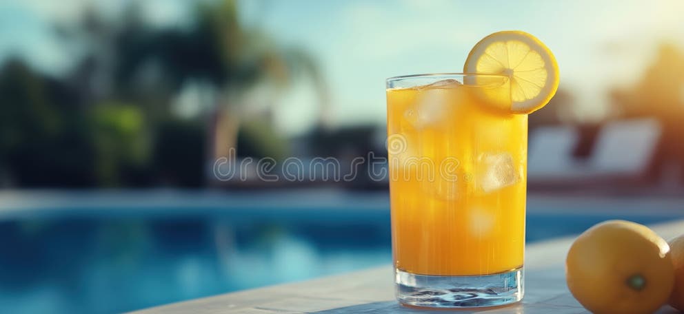 Refreshing Summer Lemonade Cocktail with Ice and Lemon Slice by ...