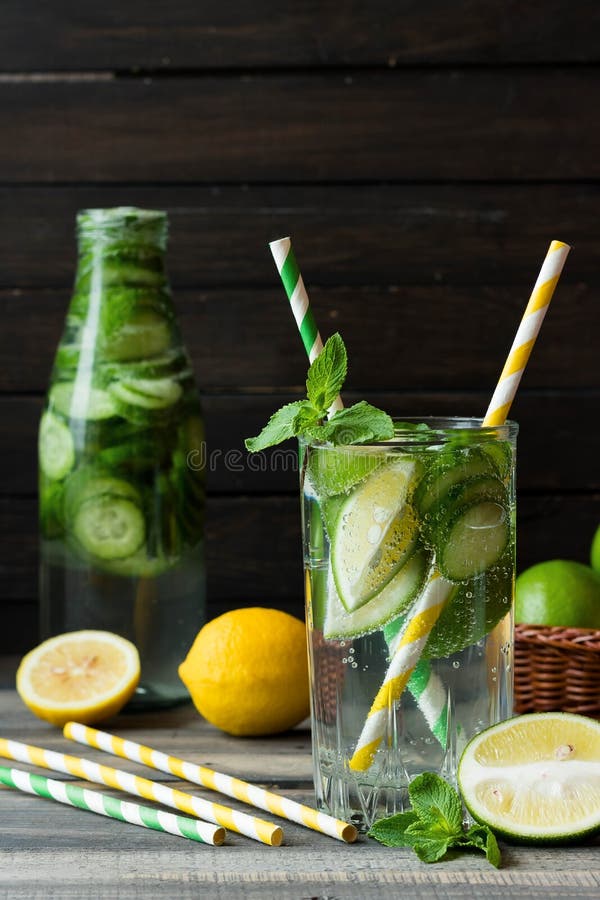 Refreshing Summer Drink: Cucumber-lime Lemonade Stock Photo - Image of ...
