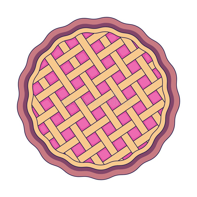 Refreshing Summer Pie Crust Top View Black and White 2D Line Cartoon ...