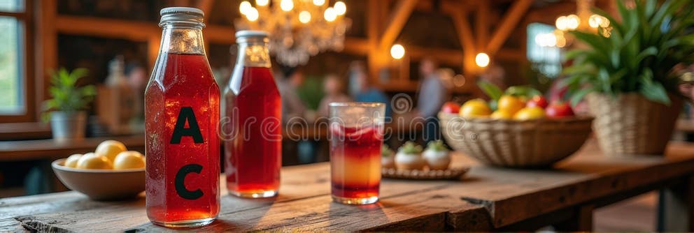 Refreshing Summer Setup with Berry Lemonade and Rustic Wooden Table in ...
