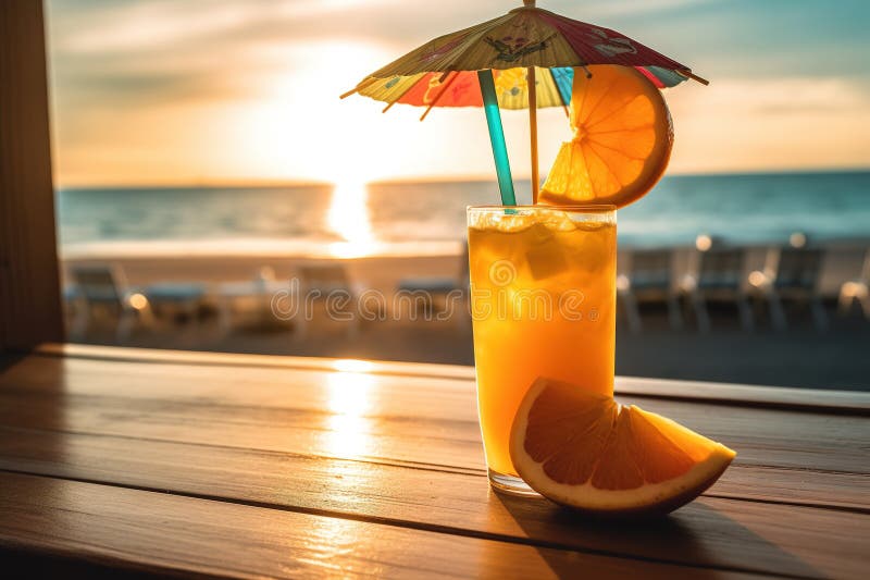 A Refreshing Tropical Cocktail Served In A Stylish Glass And