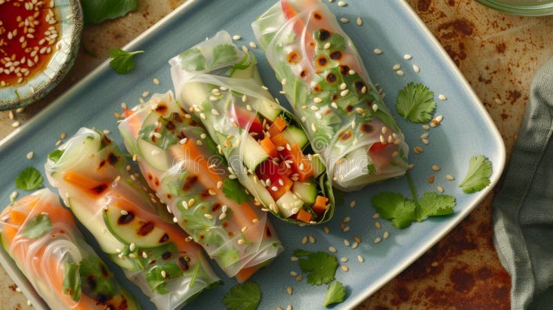 A Refreshing Twist on Traditional Spring Rolls these Grilled Veggie ...
