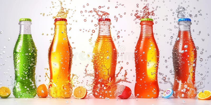 Refreshing Variety. Soda Soft Drinks Assortment Concept Stock ...