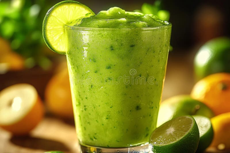 A Refreshing and Vibrant Glass of Limeade Exudes a Summer Atmosphere ...