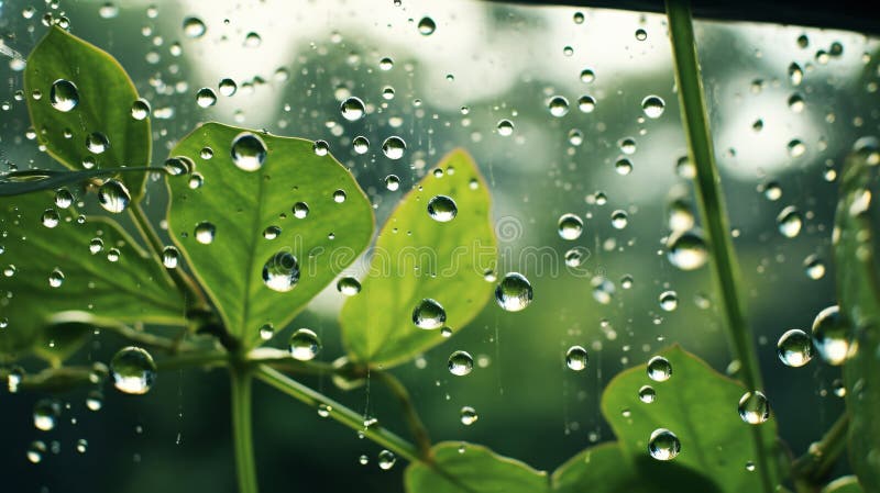 Refreshing Water Droplets Cascading Glass Exterior Splash Cool Refresh ...