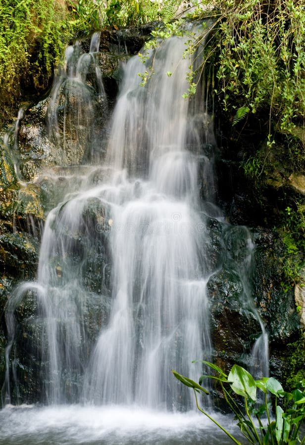 Refreshing waterfall stock image. Image of motion, grass - 7271285