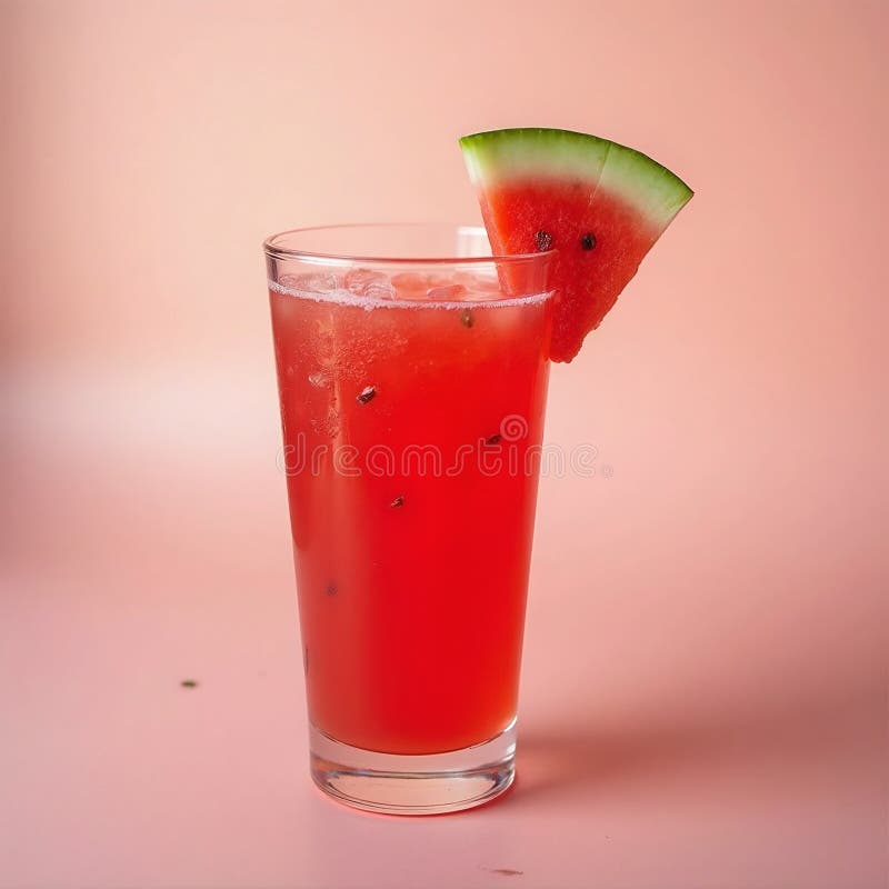 Refreshing Watermelon Juice in a Glass Garnished with a Slice of ...